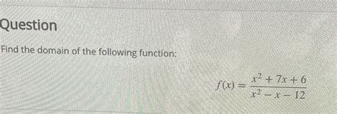 Solved QuestionFind The Domain Of The Following Chegg Com