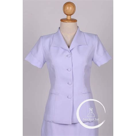 Uniformthaiwacoal Nursy เสื้อพยาบาลปกเทเลอร์แขนสั้น กระเป๋าปะ ผ่าหลัง Fhw124 Nursy Plus สีโอโม่