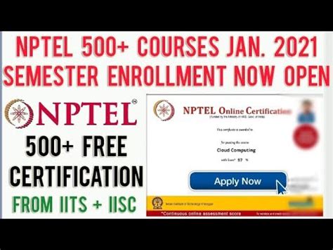 NPTEL 500 Free Online Courses With Certificate NPTEL Jan 2021