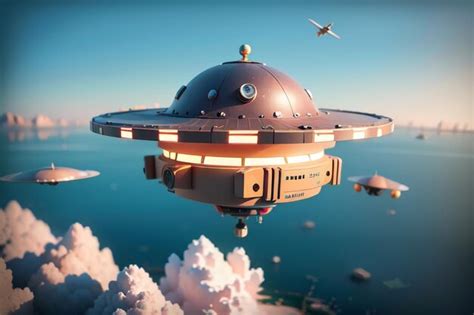 외계인 비행 접시 Ufo 우주선 Ufo 고급 문명 항공기 바탕 화면 배경 프리미엄 사진
