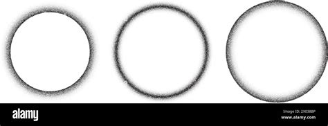 Noise Gradient Frame Made Of Dots Circle Border Made Of Grains Ring Stipple Texture Round