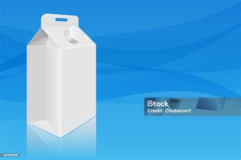 파란색 배경에 우유 판지 포장입니다 보편적인 액체 용기 0명에 대한 스톡 벡터 아트 및 기타 이미지 0명 3차원 형태