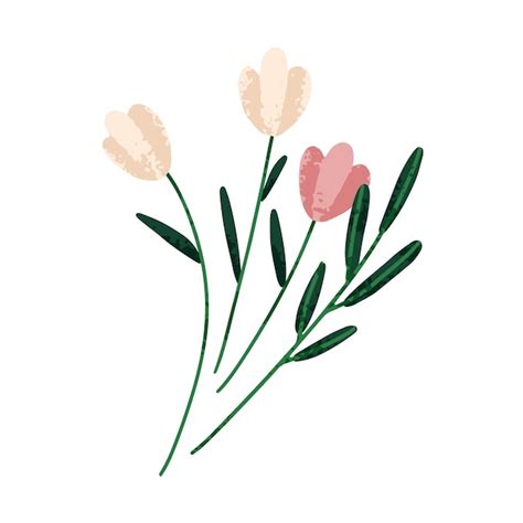 봄 잎 부드러운 꽃입니다 낭만적인 정원이 피어납니다 꽃이 만발한 꽃 식물 구성 매력적인 섬세한 꽃 장식 평면 그래픽 벡터