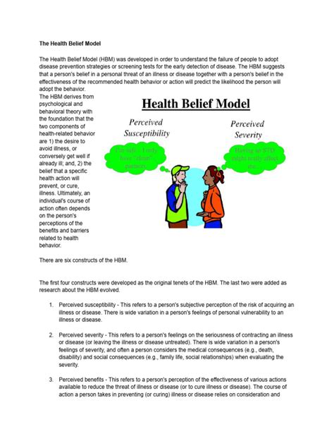 The Health Belief Model Download Free Pdf Behavior Psychological