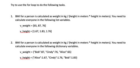Solved Try To Use The For Loop To Do The Following Tasks Chegg