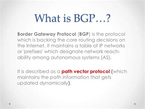 Border Gateway Protocol