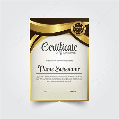 Gradient Gold Brown Certificate Signature Sign Nature Modern Word