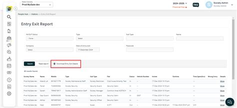 How Can We View And Download The Entryexit Report Of Our Society