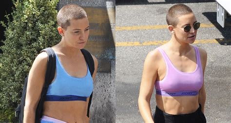 Kate Hudson Puts Her Toned Abs Shaved Head On Display While Filming Sister Kate Hudson