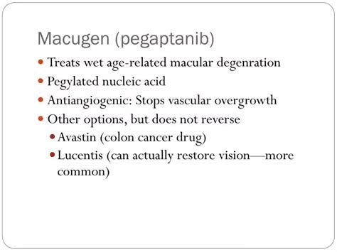 Ppt Macugen Pegaptanib Powerpoint Presentation Free Download