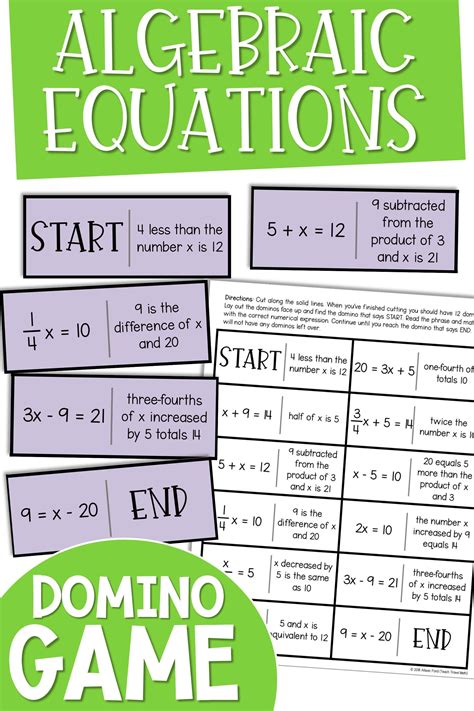 Download And Print Algebra Math Games Printable Free Pdf