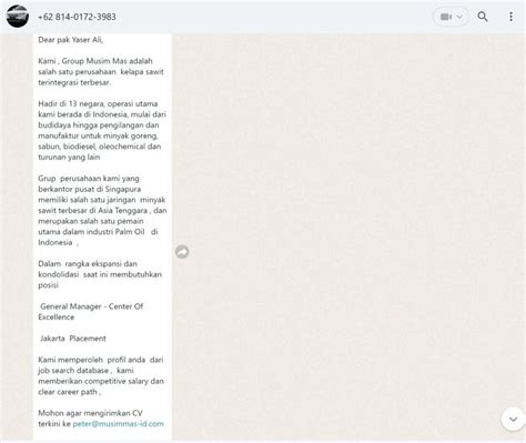 yaser ali husen on linkedin penipuan atas nama musim mas 2 hari yang