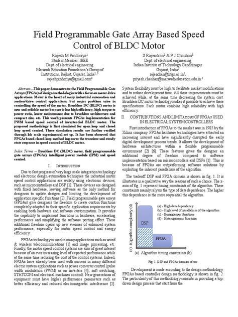 Field Programmable Gate Array Based Speed Control Of Bldc Motor Pdf Field Programmable Gate