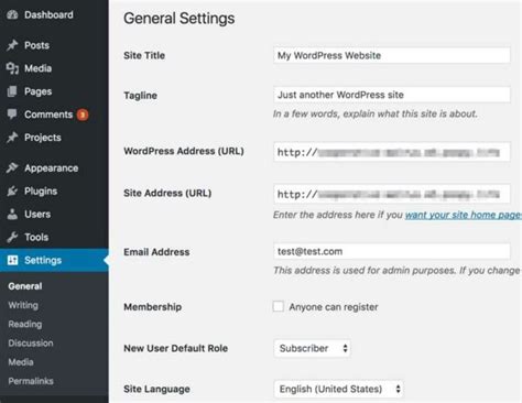 WordPress Settings Overview DreamHost