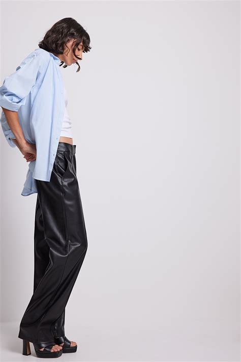 Mid Rise Pu Hose Schwarz Na Kd