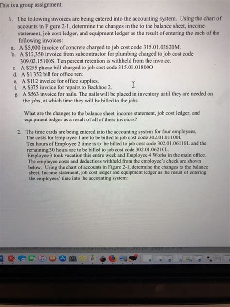 Solved This Is A Group Assignment The Following Invoices