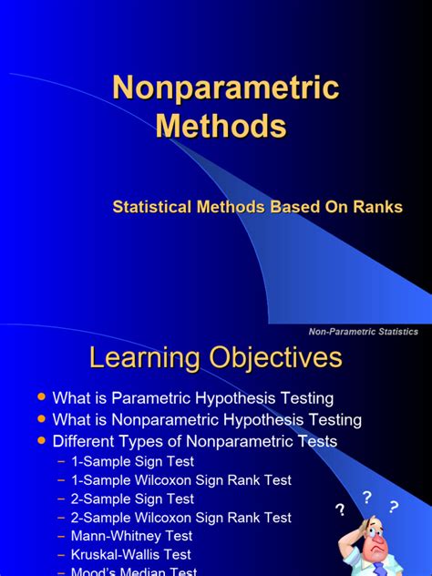 30 Non Parametric Hypothesis Testing Pdf Students T Test Mannwhitney U Test
