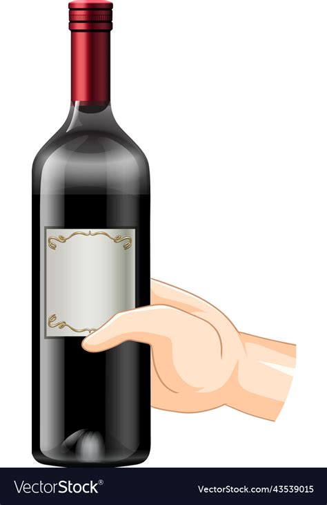 Hand Holding Wine Bottle Royalty Free Vector Image