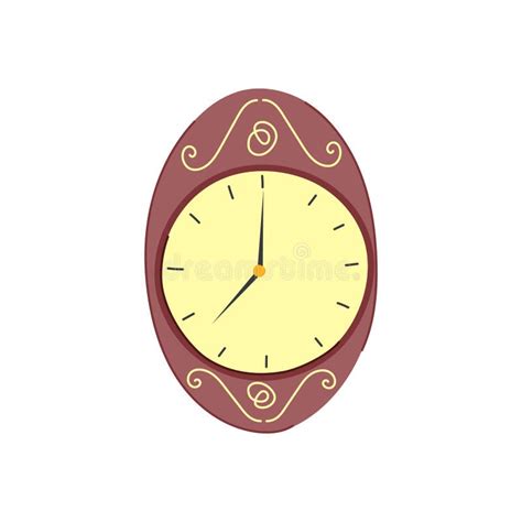 Office Wall Clock Cartoon Vector Illustration Stock Vector