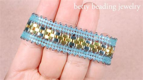 Easy And Elegant Beaded Bracelet With 3 Rows Half Tila Beading