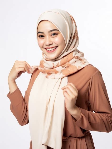Premium Ai Image A Woman Wearing A Hijab With A Scarf Around Her Neck
