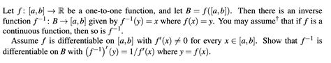 Solved Let F A B R Be A One To One Function And Let B Chegg Com