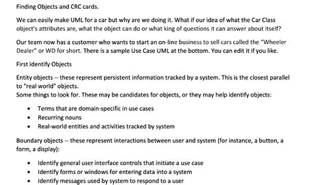finding objects and crc cards we can easily make uml