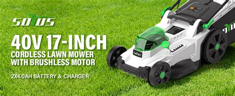 Soyus Electric Lawn Mowers Cordless 17 Inch 40v 2 In 1