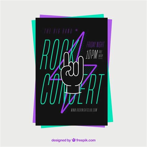 어두운 음악 축제 포스터 템플릿 무료 벡터