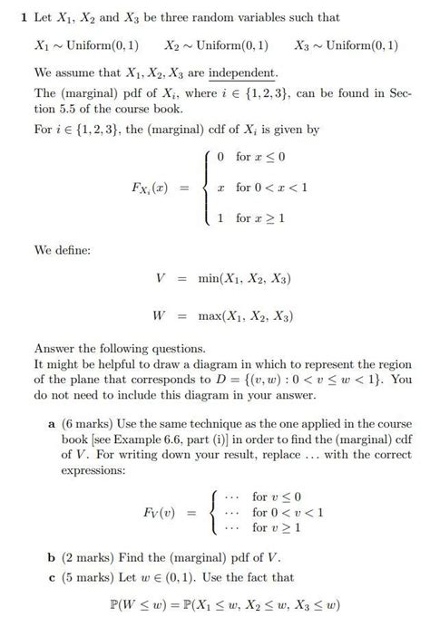 Solved 1 Let X1 X And X3 Be Three Random Variables Such