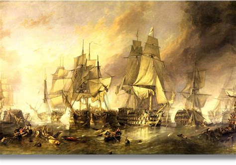 William Clarkson Stanfield Wall Art Print The Battle Of Trafalgar