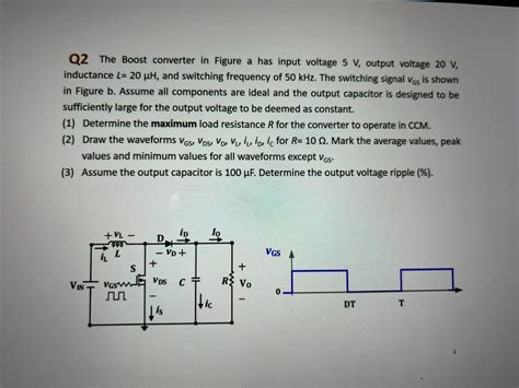 Solved Q The Boost Converter In Figure A Has Input Voltage Chegg