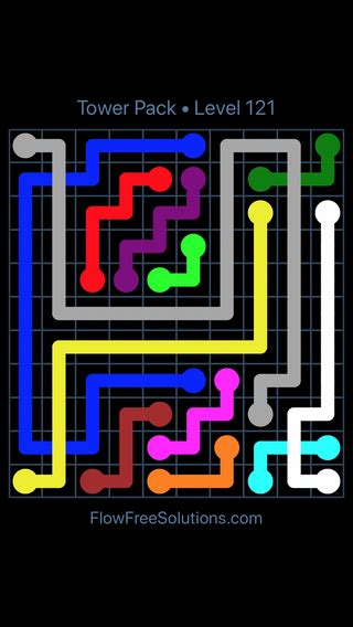 Flow Free Bridges Tower Pack Level 121 Puzzle Solution And Answer