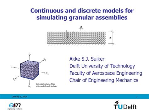 continuous and discrete models for simulating granular assemblies ppt