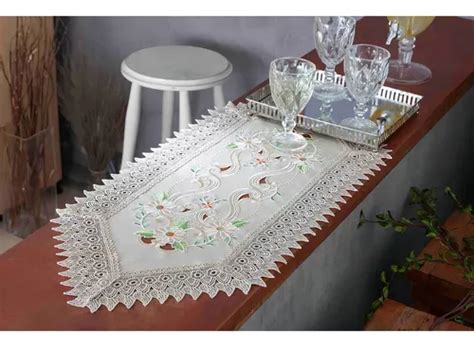 Caminho De Mesa Rendado Cancun 40 X 150 Cm Jolitex Frete grátis
