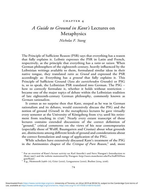 a guide to ground in kant s lectures on metaphysics pdf