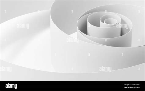 Abstract Geometric Composition White Thin Rings With Golden Ratio