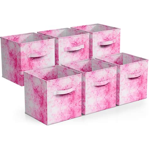 Sorbus Fabric Storage Cubes 6 Foldable Tie Dye Storage Bins For Organizing