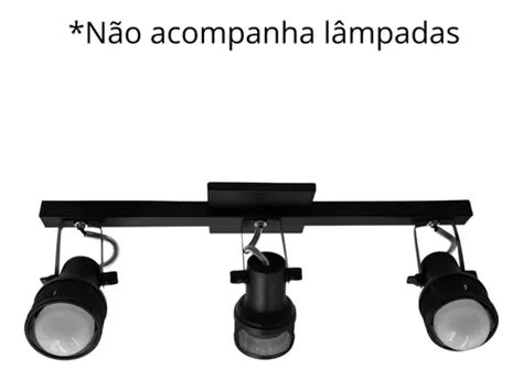 Spot Trilho Triplo Tela Sobrepor Alumínio Direcionável Led R 79 em
