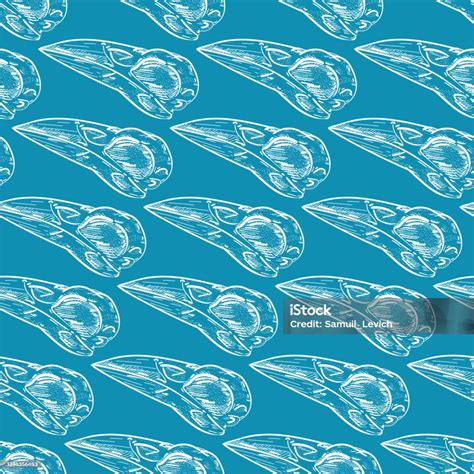 까마귀 두개골 패턴이 매끄럽습니다 까마귀 머리 해골 배경 벡터 텍스처 고딕 양식에 대한 스톡 벡터 아트 및 기타 이미지 고딕 양식 그리기 머리 Istock