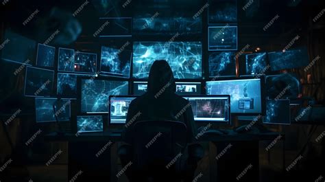 Premium Photo Darkweb Hacking Scene With A Hackers Silhouette In