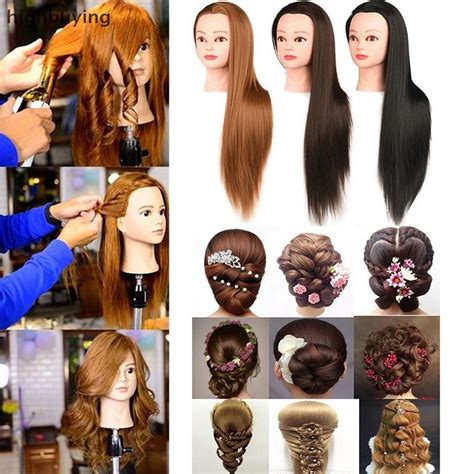 Hbmy Mannequin Head With Hair Styling Dye Cutg Hairdresser Training