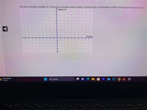 Answered Plot The Complex Number 5 8 On The Bartleby
