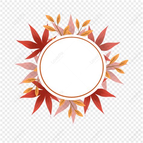 수채화 스타일 가을 일러스트 빨강 단풍 잎 테두리흰 경계분기 Png 일러스트 무료 다운로드 Lovepik