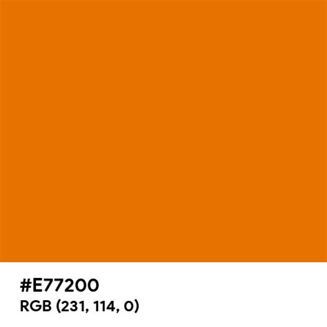 Mango Tango Color Hex Code Is E77200