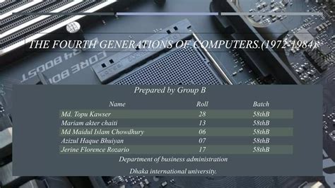The Fourth Generations Of Computers1972 1984 Ppt