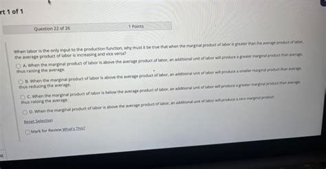 Solved When Labor Is The Only Input To The Production