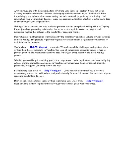 Thesis Parts In Tagalog Pdf Tagalog Language Thesis
