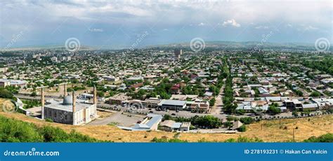 Osh Cityscape As Seen From Suleiman Mountain Kyrgyzstan Stock Image Image Of Kyrgyz Aerial