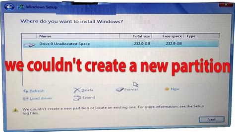 How To Fix We Couldnt Create A New Partition Error On Windows Ded9